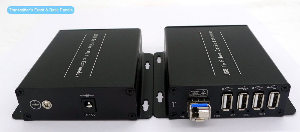 4 ports USB 2.0 hub fiber optical extender